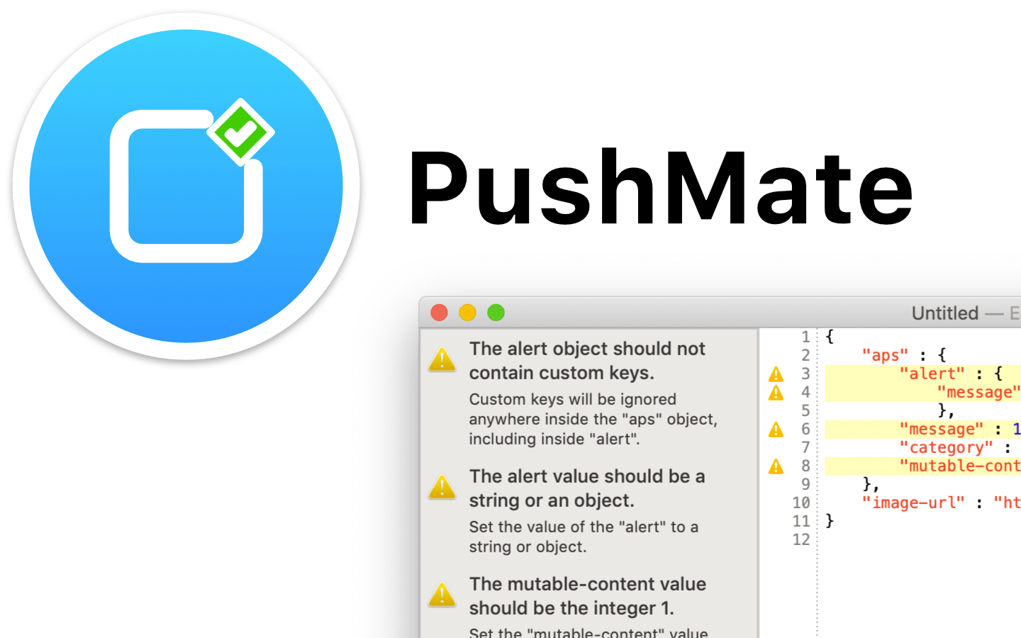 PushMate : Edit your push notifications with error checking